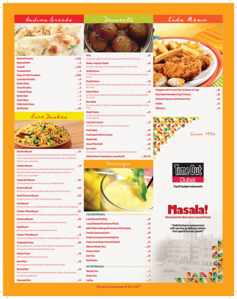 Menu (English) - Delhi Darbar – Mumbai’s Best Biryani